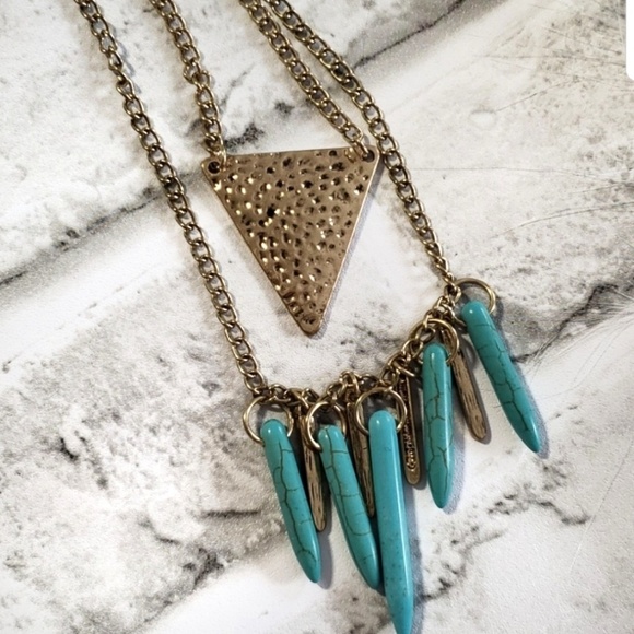 Jewelry | Bohemian Layered Necklace Gold Turquoise | Poshmark